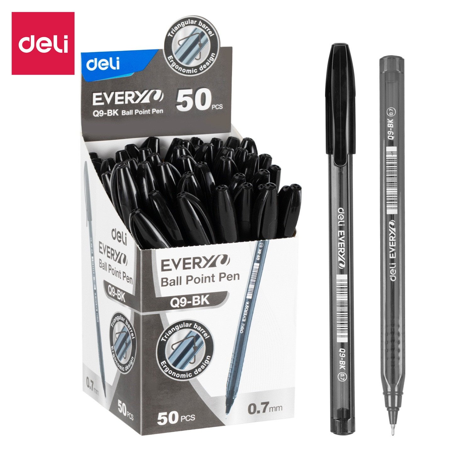 Deli Every BP Pen 0.7mm Black, Blue, Red