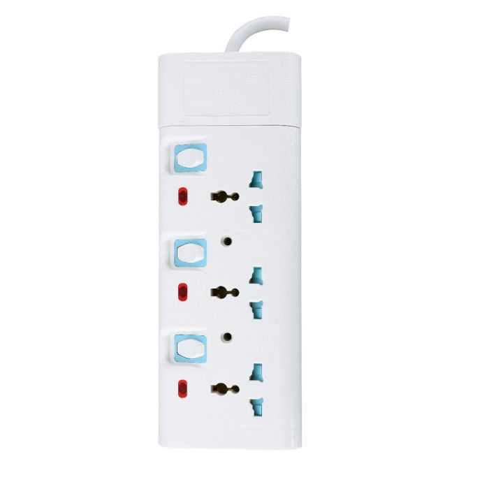 Geepas 3 Way Extension Socket 13A - Extension Lead Strip With Led ...