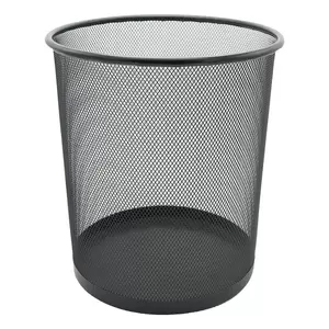 FIS Wire Mesh Waste Baskets Round Net Type, Black Color, 26 x 28 cm ...